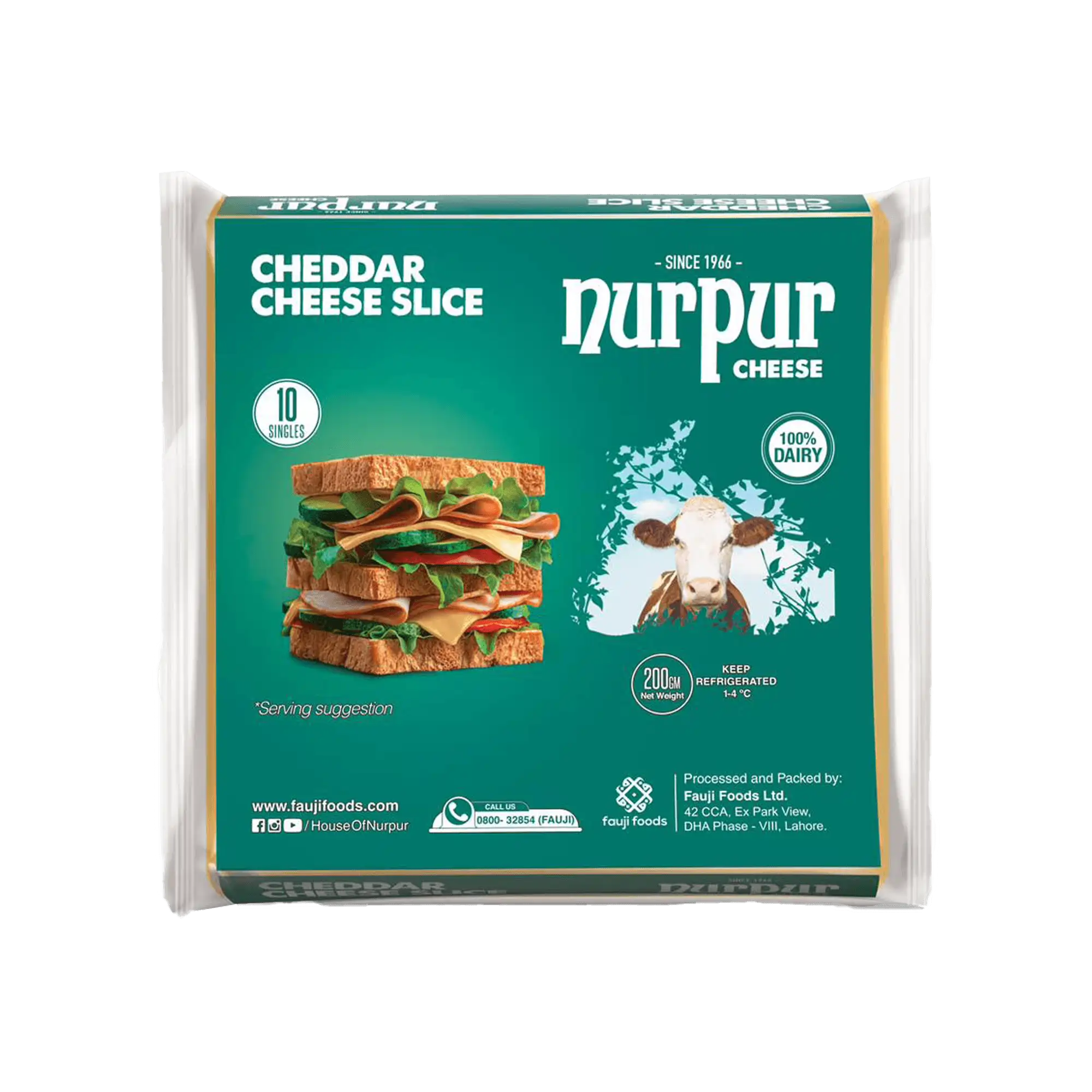 Buy Nurpur Cheddar Cheese Slices (Pack of 10) Online at Best Prices in ...