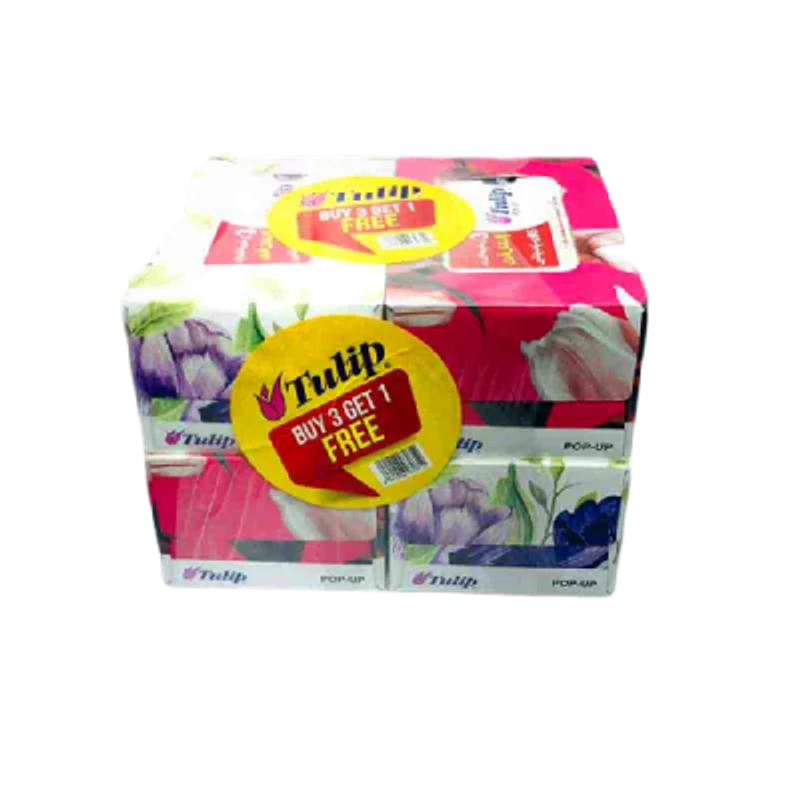 Buy Tulip Pop Up Tissue Box 135x2 Ply (3+1) Online at Best Prices in ...
