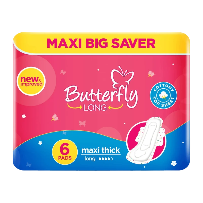 Buy Butterfly Long Maxi Big Saver Sanitary Pads Long (6 Pieces) Online ...